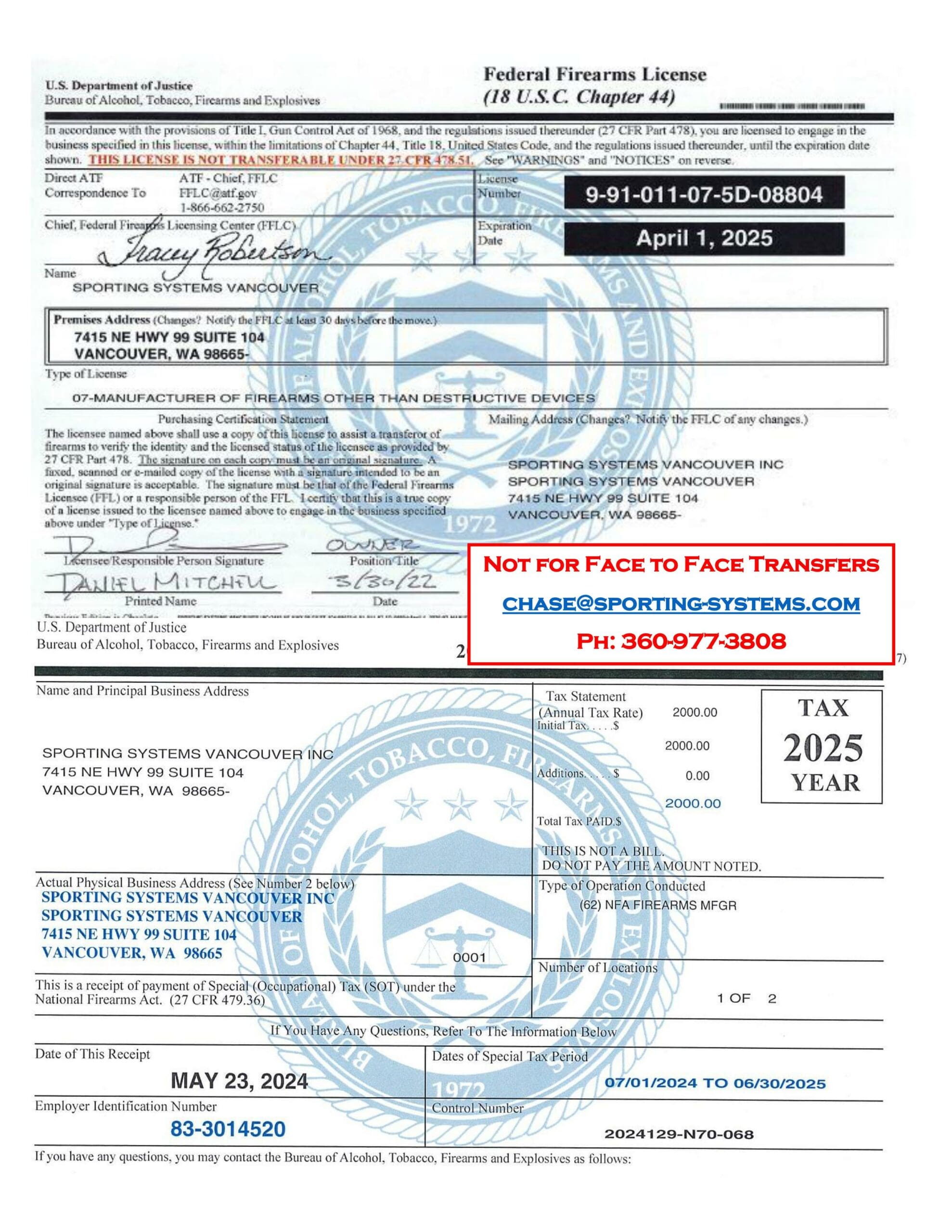 Washington Transfer of Firearm Process - Sporting Systems